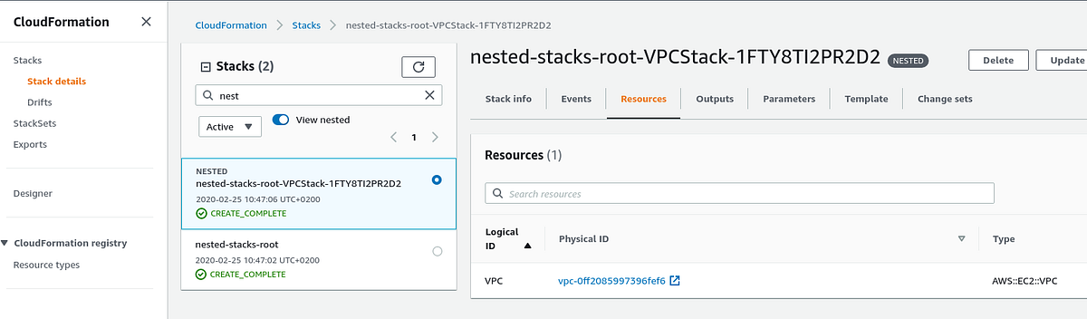 AWS: CloudFormation — Nested Stacks and stacks parameters Import/Export | by Arseny Zinchenko ...