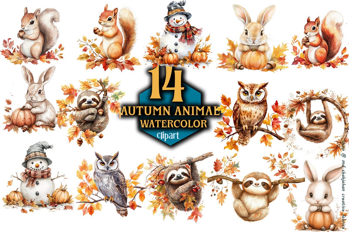 Autumn Animal Bundle,Fall Autumn Clipart Free | by Celestialbrush | Aug ...