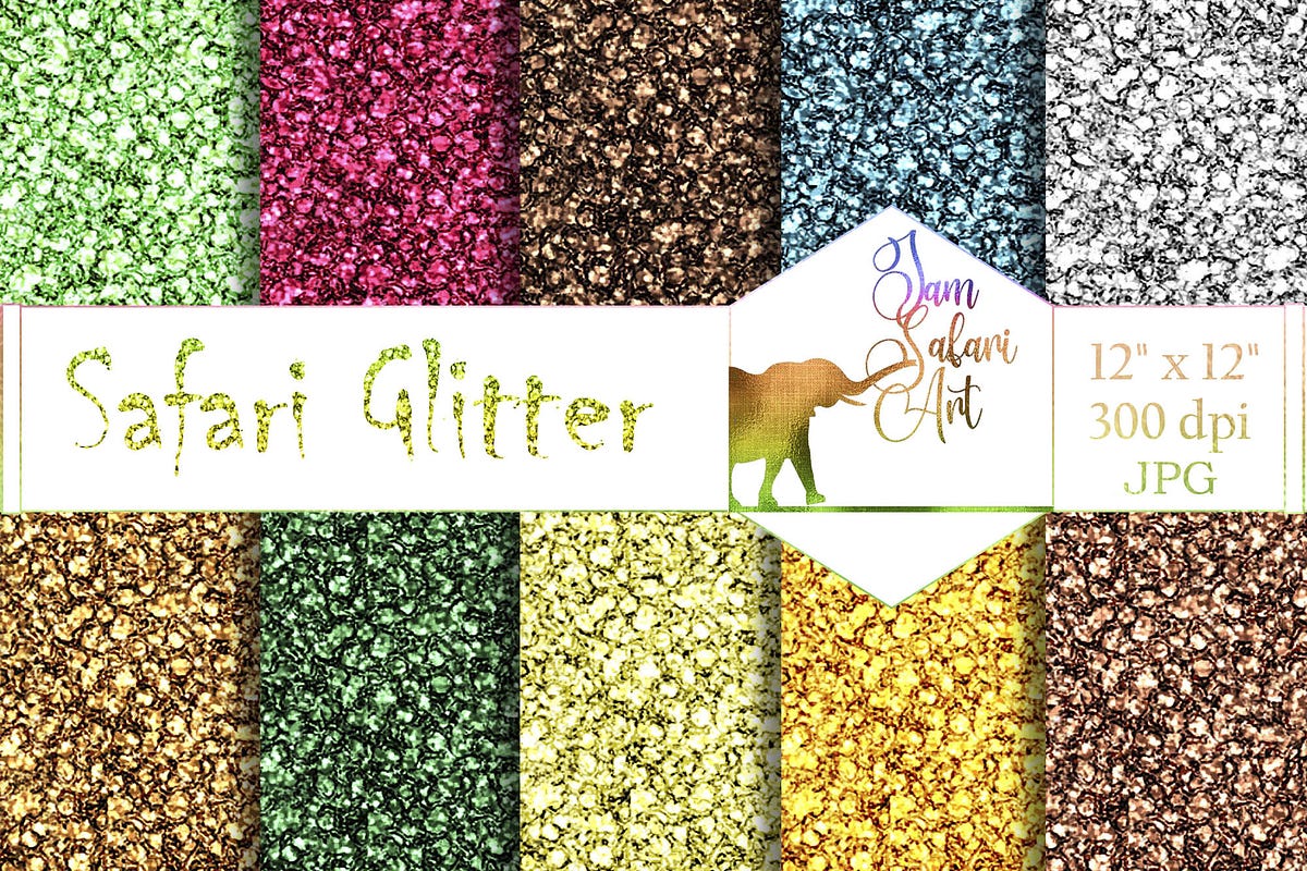 Safari Glitter Digital Papers - Prismpalette - Medium