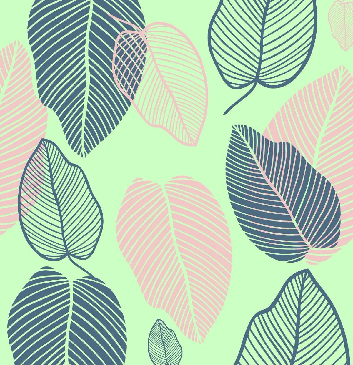 Wild pattern of leaves in flat style. Free Vector - Nobgfx Graphic ...