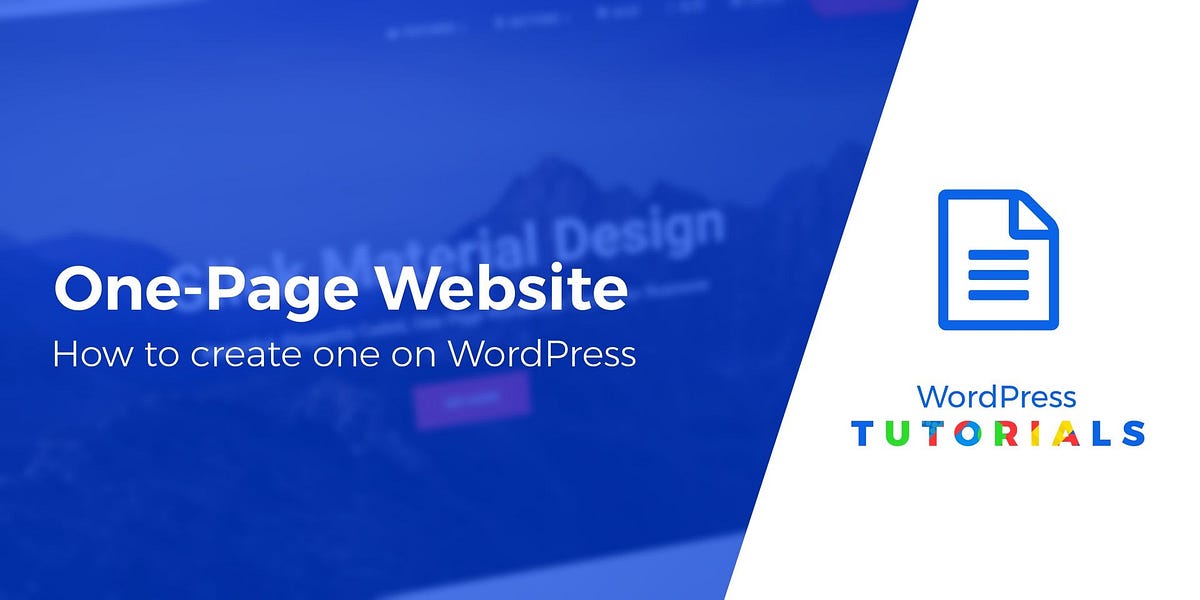How to Create a One-Page Website on WordPress in 2020 | by Zubayer ...