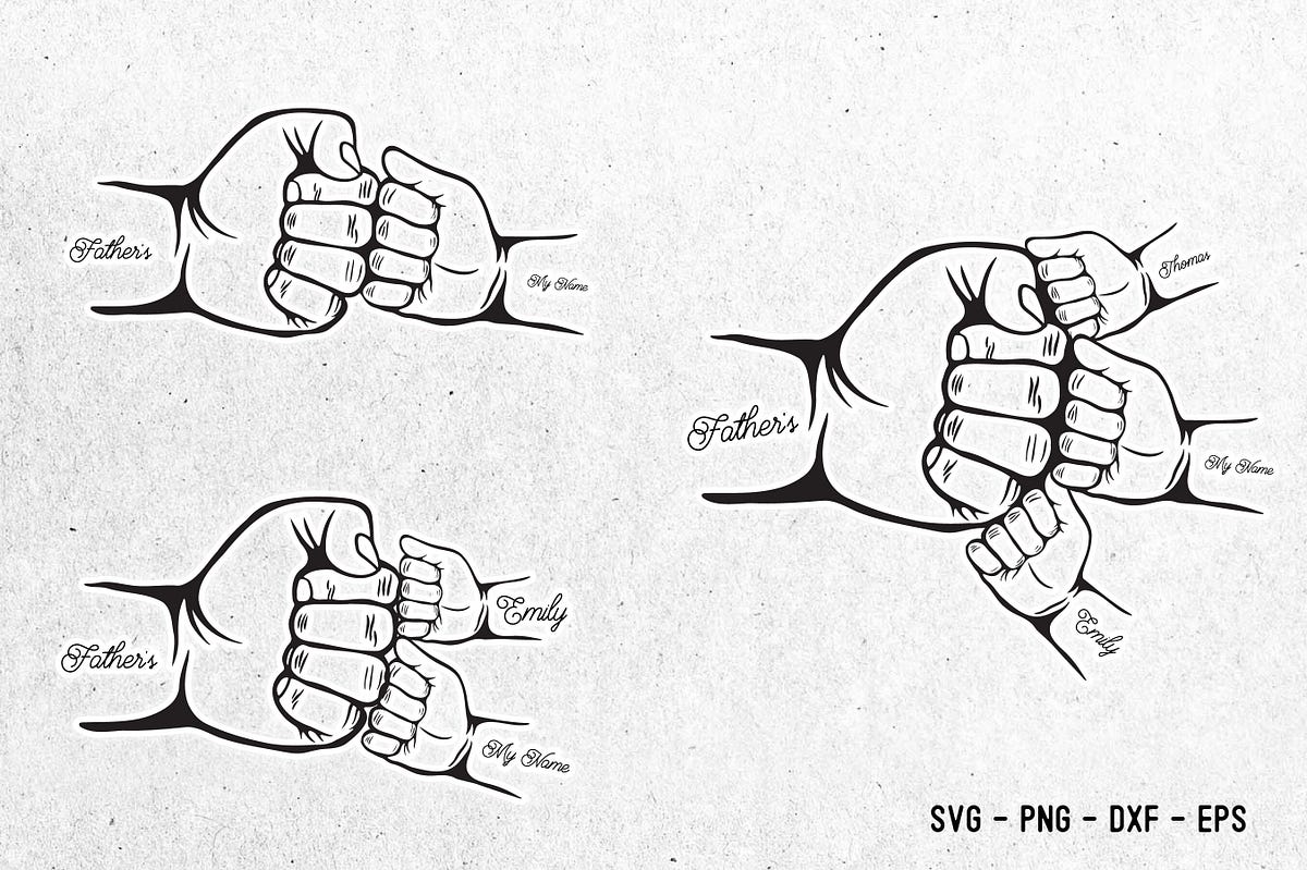 Father’s Day Fist Bump Kid Hand Set SVG Free | by Cybercleo | Jul, 2024 ...