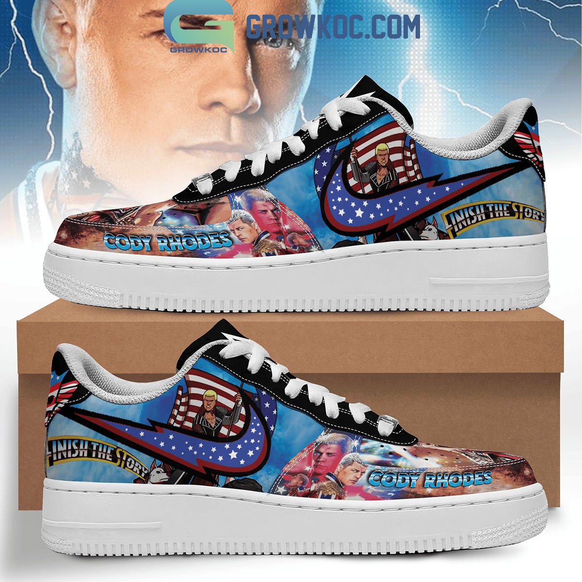 Cody Rhodes Finish The Story Fan Air Force 1 Shoes | by Growkocstore ...