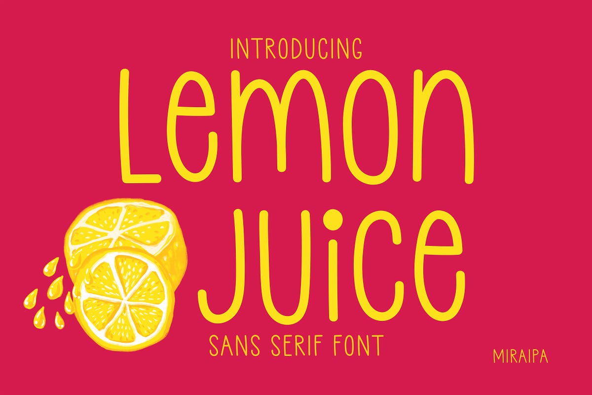 Lemon Juice Font | by Miamosaic | May, 2024 | Medium
