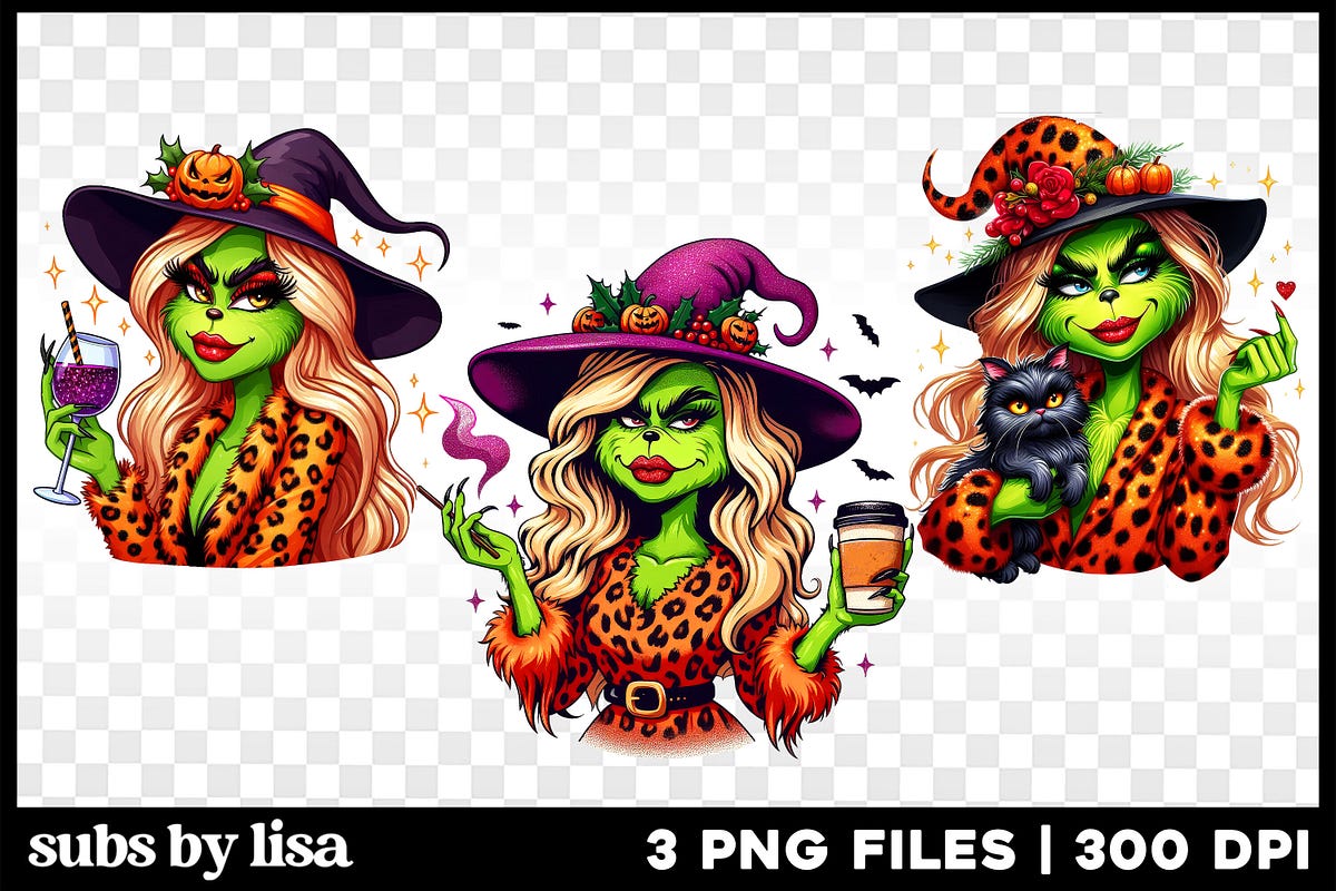 Halloween Witch Clipart PNG Bundle Free | by Frostedfable | Sep, 2024 ...
