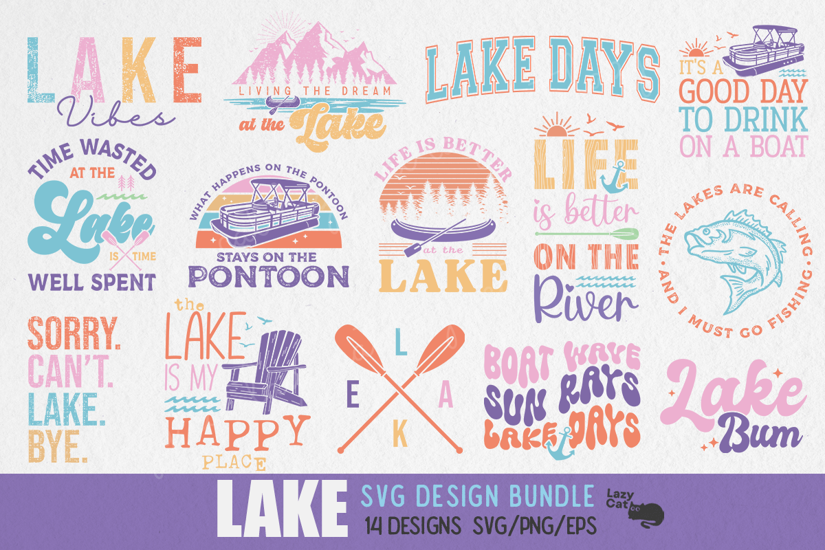 Summer Lake SVG Design Bundle (Craft Graphics) | by Leejunhe | Apr ...