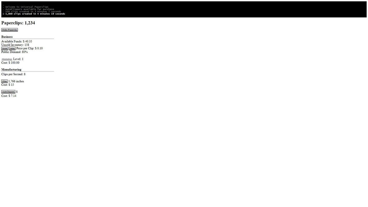 The Idle Game That Ends | Universal Paperclips Review | by Brando ...