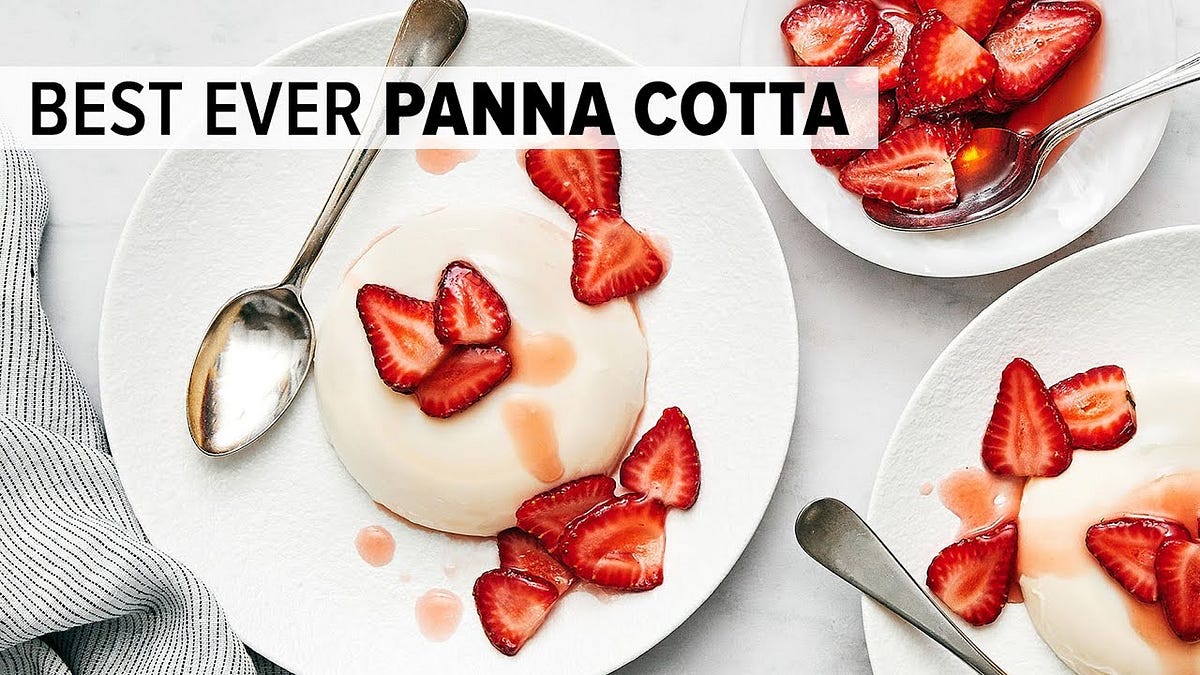 PANNA COTTA with strawberries — so easy and delicious! https ...