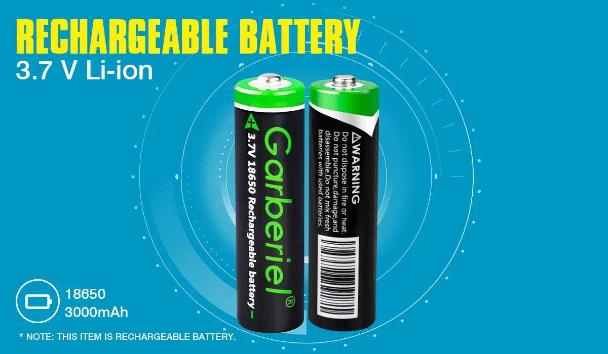 8PC 3.7V Battery 18650 3000mAh Rechargeable Li-ion Battery Button Top ...