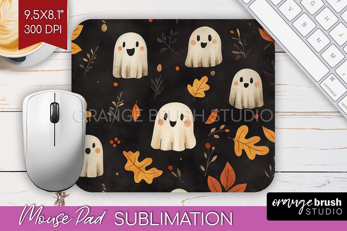 Cute Ghost Mouse Pad Sublimation Design Free | by Cascade Circuit | Medium