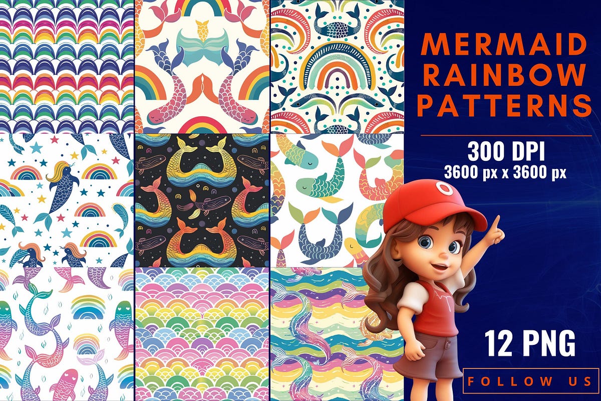 Mermaid Rainbow Patterns Free Download | by Cybercanvas | May, 2024 ...