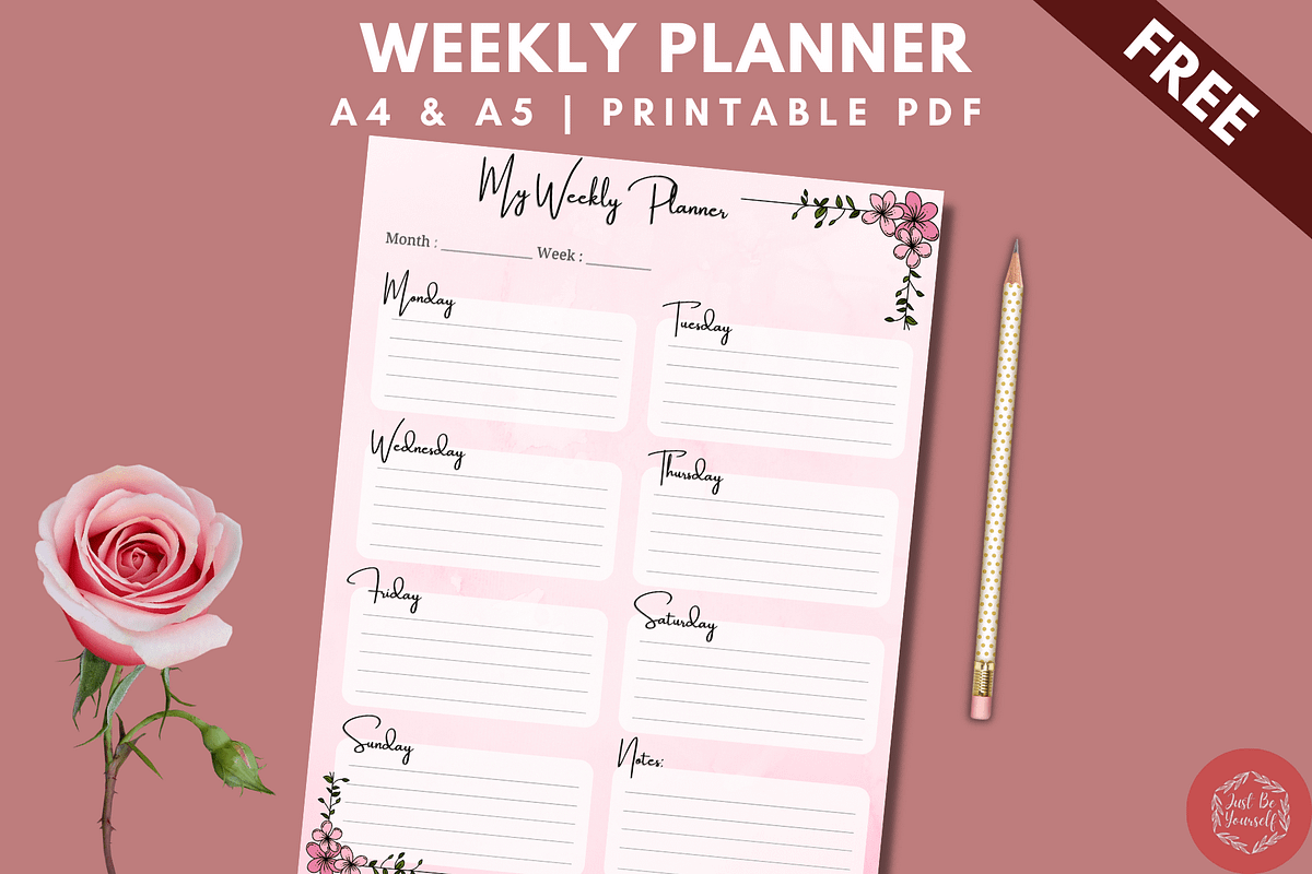 Free Weekly Planner Printable. Free Download | by Prismpixel | Apr ...