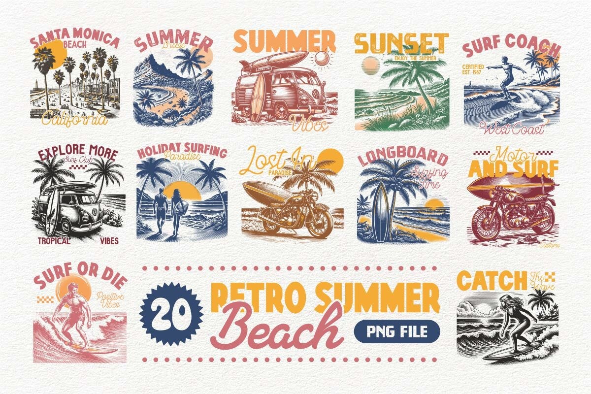Vintage Summer Beach Sublimation Bundle Free | by Circuitchameleon | Medium