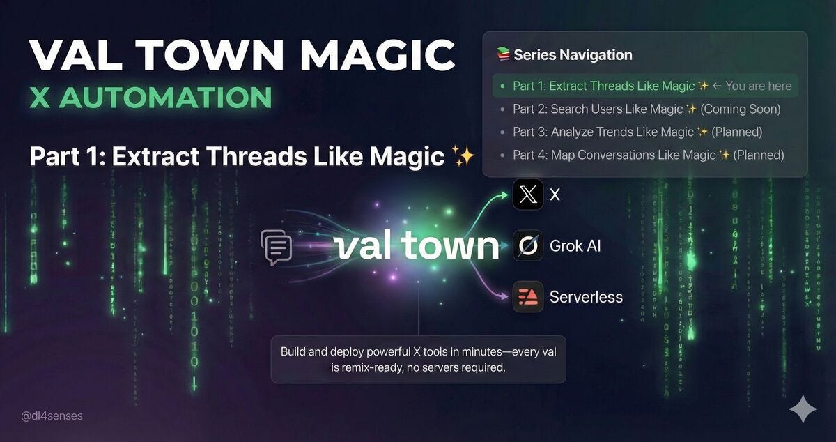 Val Town Magic: X Automation. Part 1: Extract Threads Like Magic | by ...