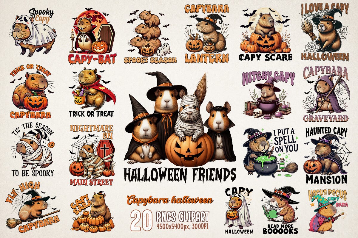 Capybara Halloween Sublimation Bundle Free | by Aetherarcadia | Aug ...