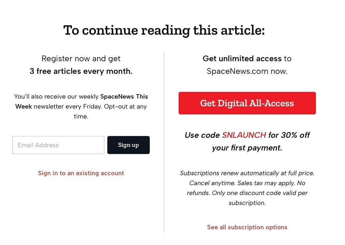 On SpaceNews going paywalled, and the broader disregard for archiving ...