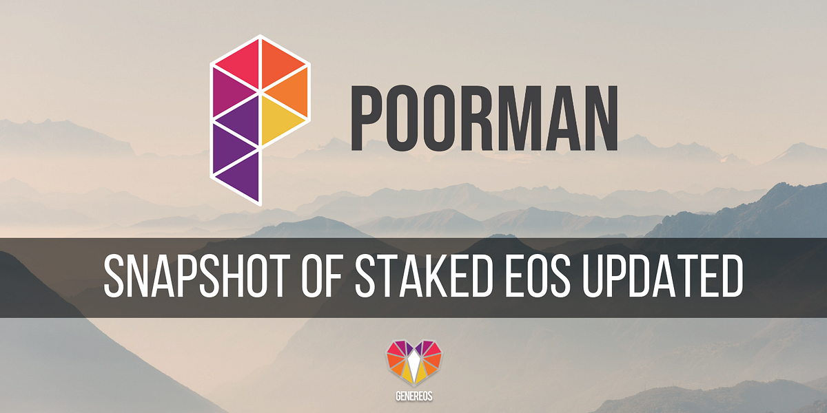 GenerEOS snapshots Staked EOS Tokens! | by GenerEOS | Medium