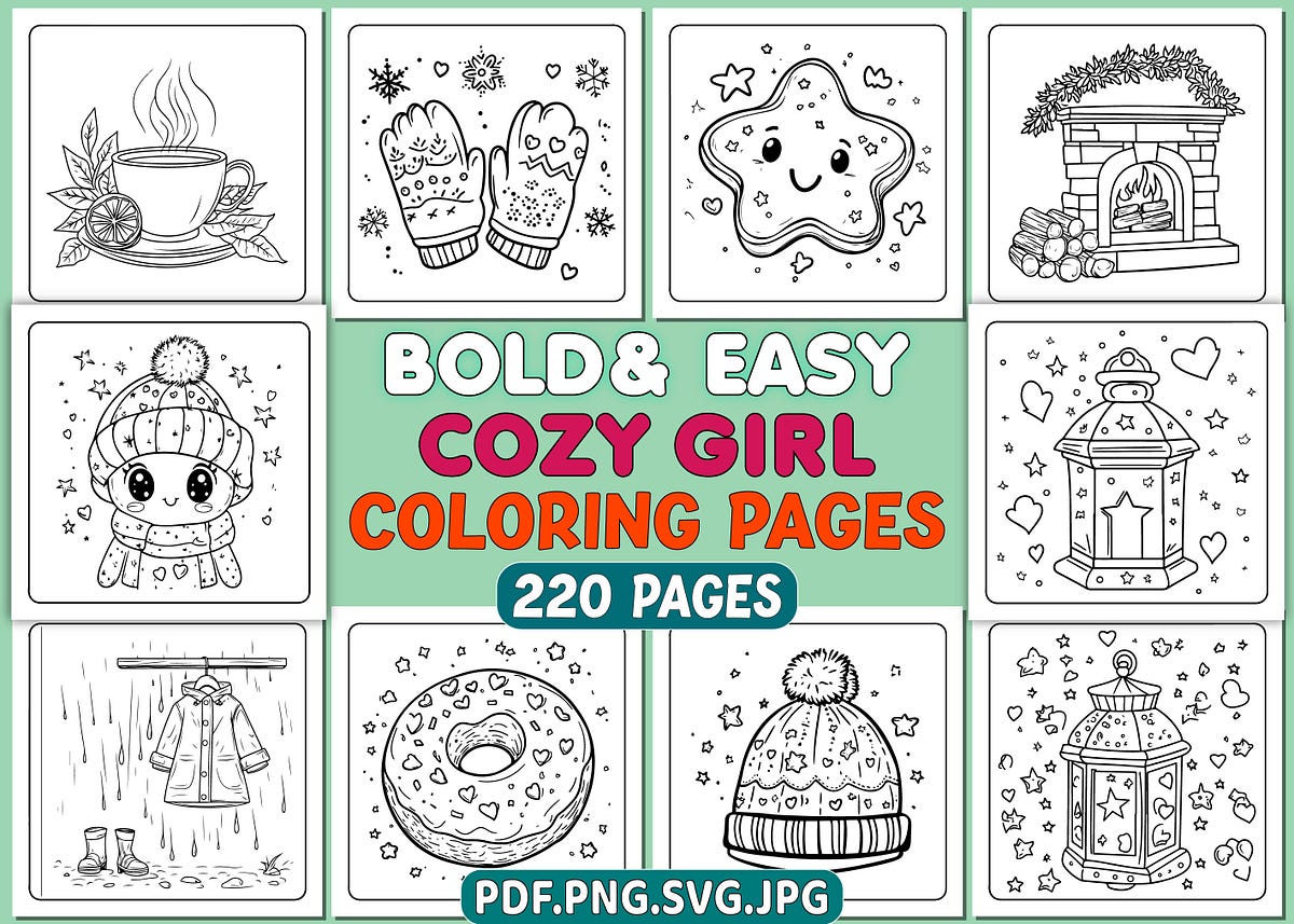 Bold Easy Cozy Girl Coloring Pages Free | by Auroraavenue | Sep, 2024 ...