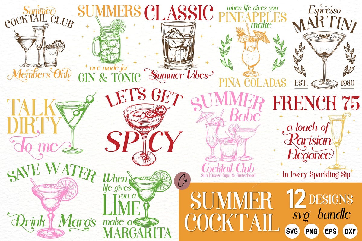 Summer Cocktail SVG Bundle | by Vectorval | Medium