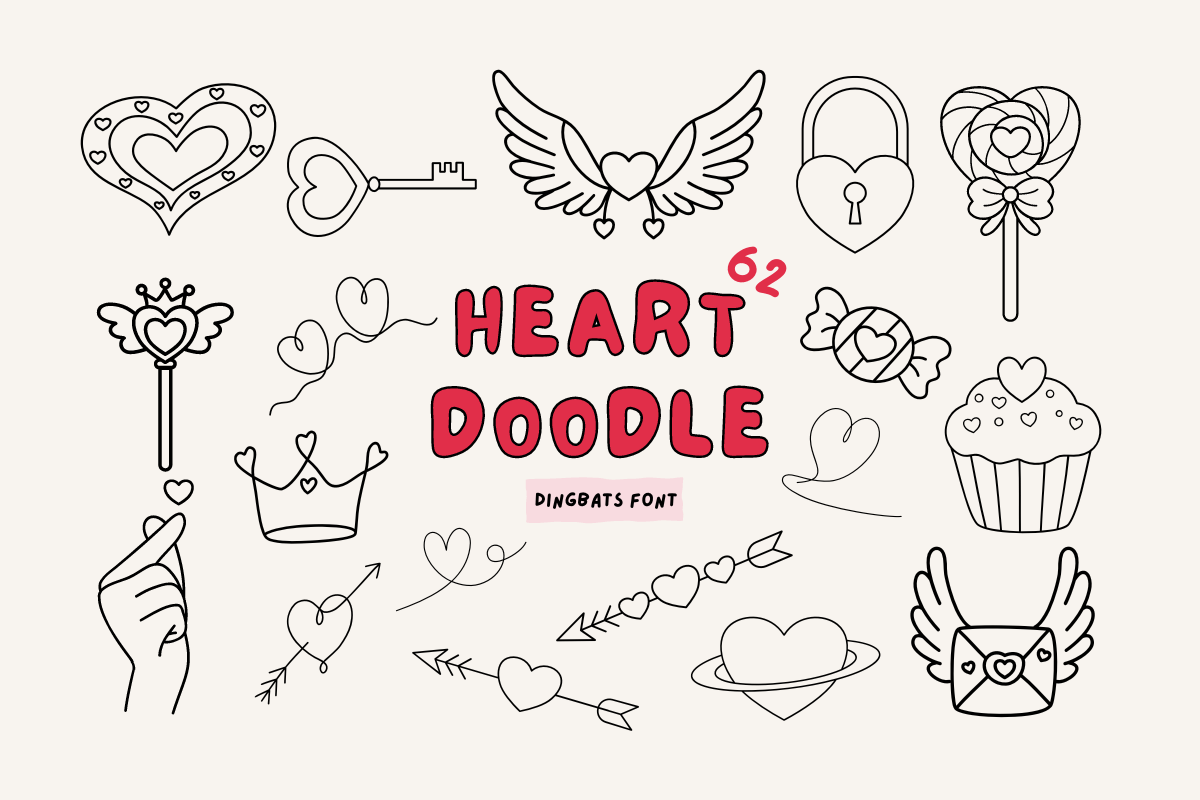Heart Doodle Font OTF | by Chloechroma | Apr, 2024 | Medium