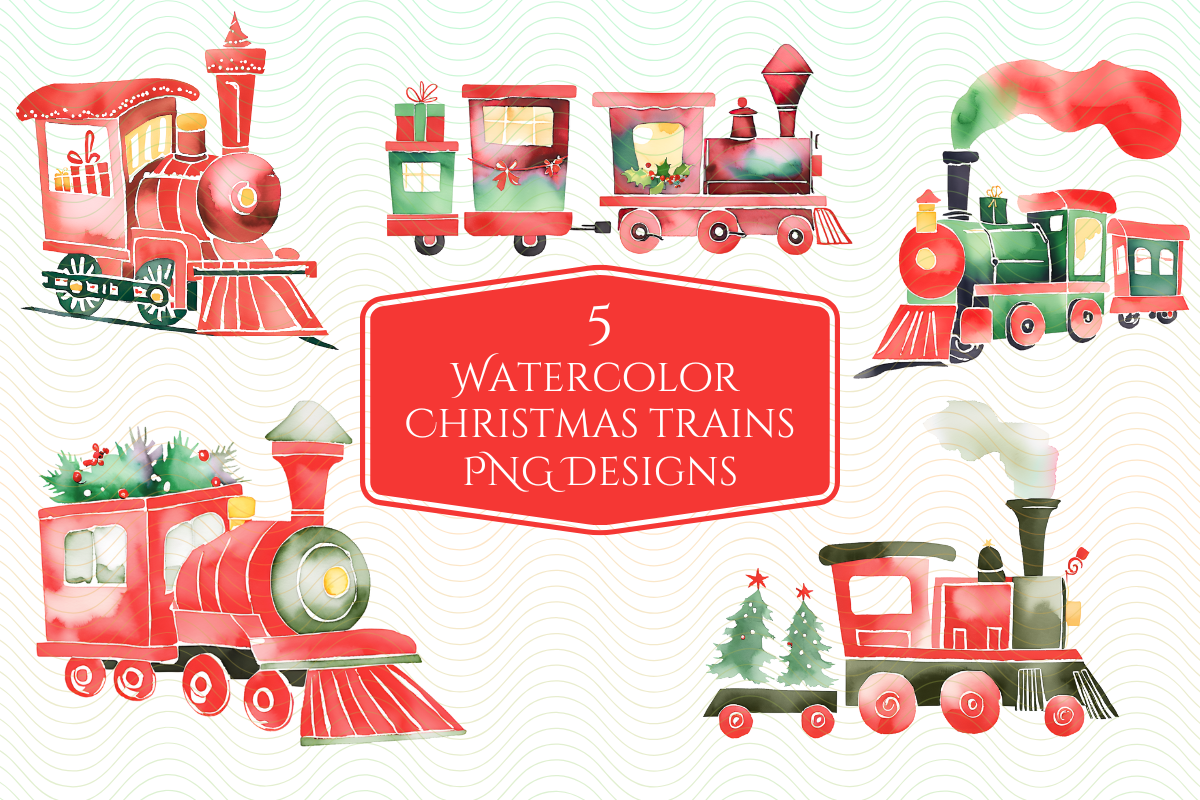 Watercolor Christmas Trains PNG Clipart Free | by Mysticink | Aug, 2024 ...