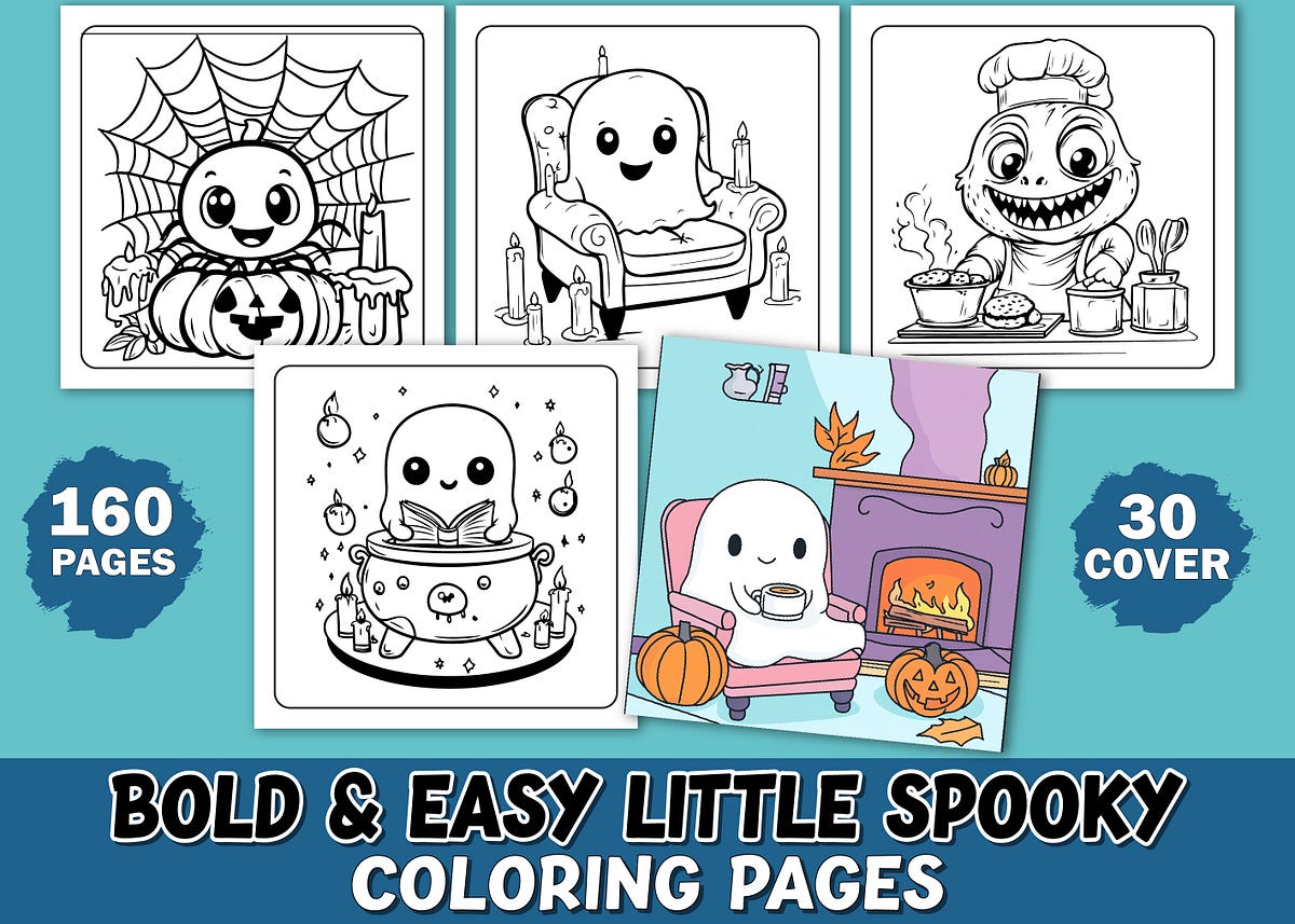 Bold Easy Little Spooky Coloring Book Free | by Auroraavenue | Sep ...