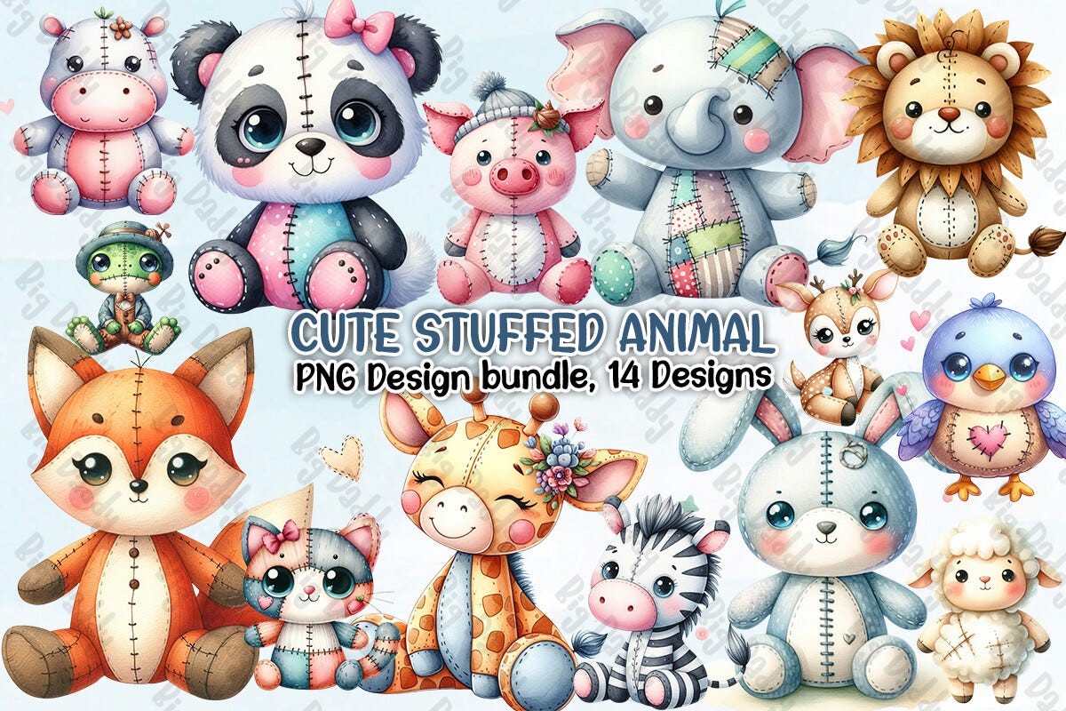 Cute Stuffed Animal Clipart PNG Free | by Victoria Grace | May, 2024 ...