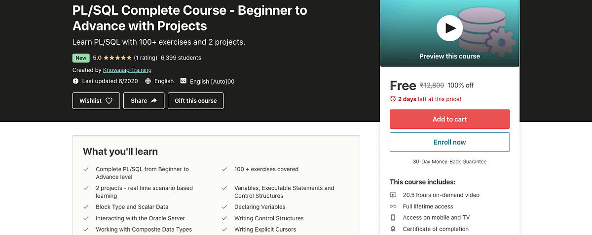 PL/SQL Complete Course — Beginner to Advance with Projects | by FresherCooker.in | FresherCooker ...