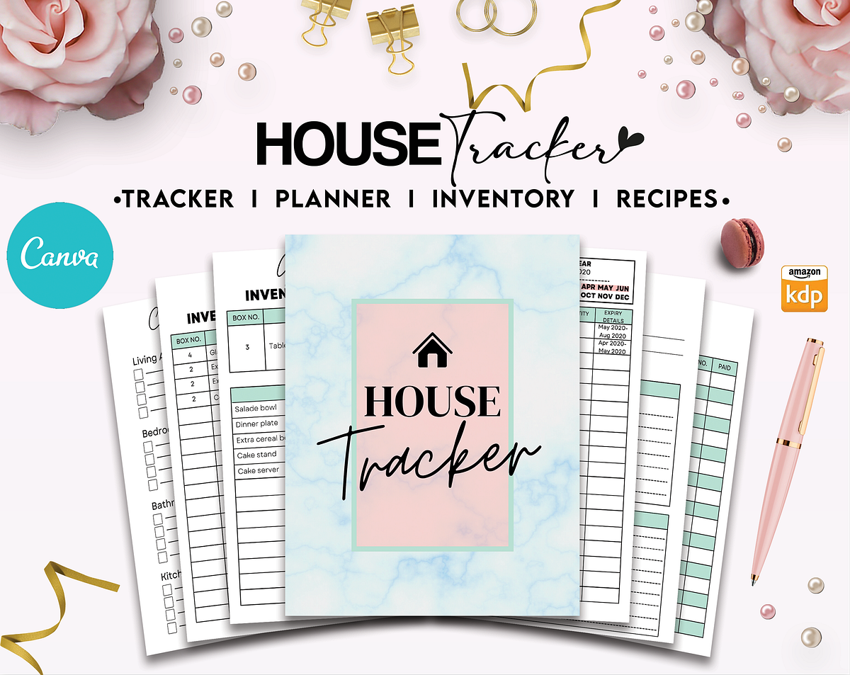 House Tracker 18 Editable Canva Templates for Journal, Canva KDP ...