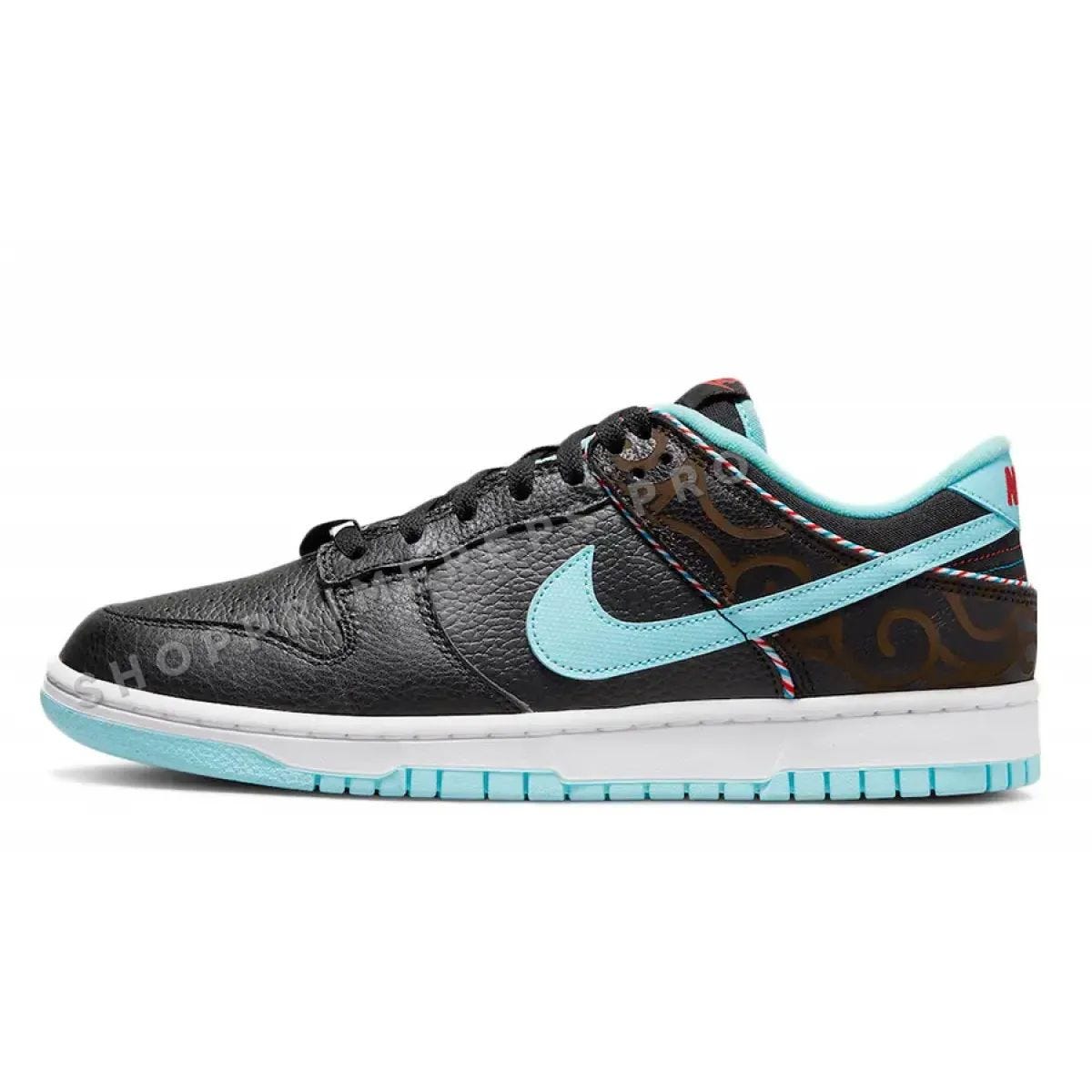 Nike Dunk Low Barber Shop Black Blue Red Unique Mismatched Laces | by ...
