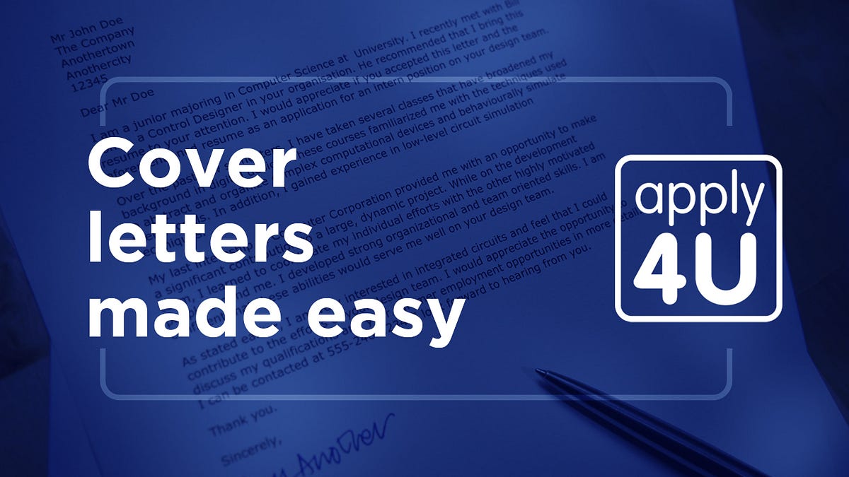 Cover letters made easy.. Article Posted by: Apply4U | by MUHAMMAD ARIF ...
