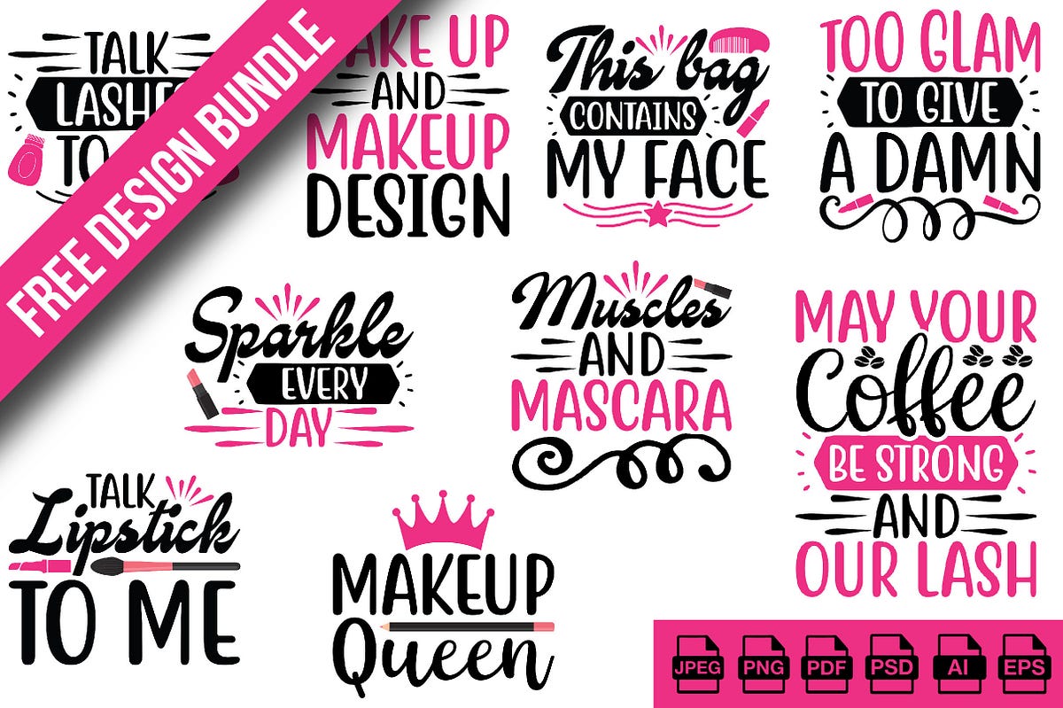 Makeup Svg Design Bundle Free Download | by Cybercanvas | Apr, 2024 ...