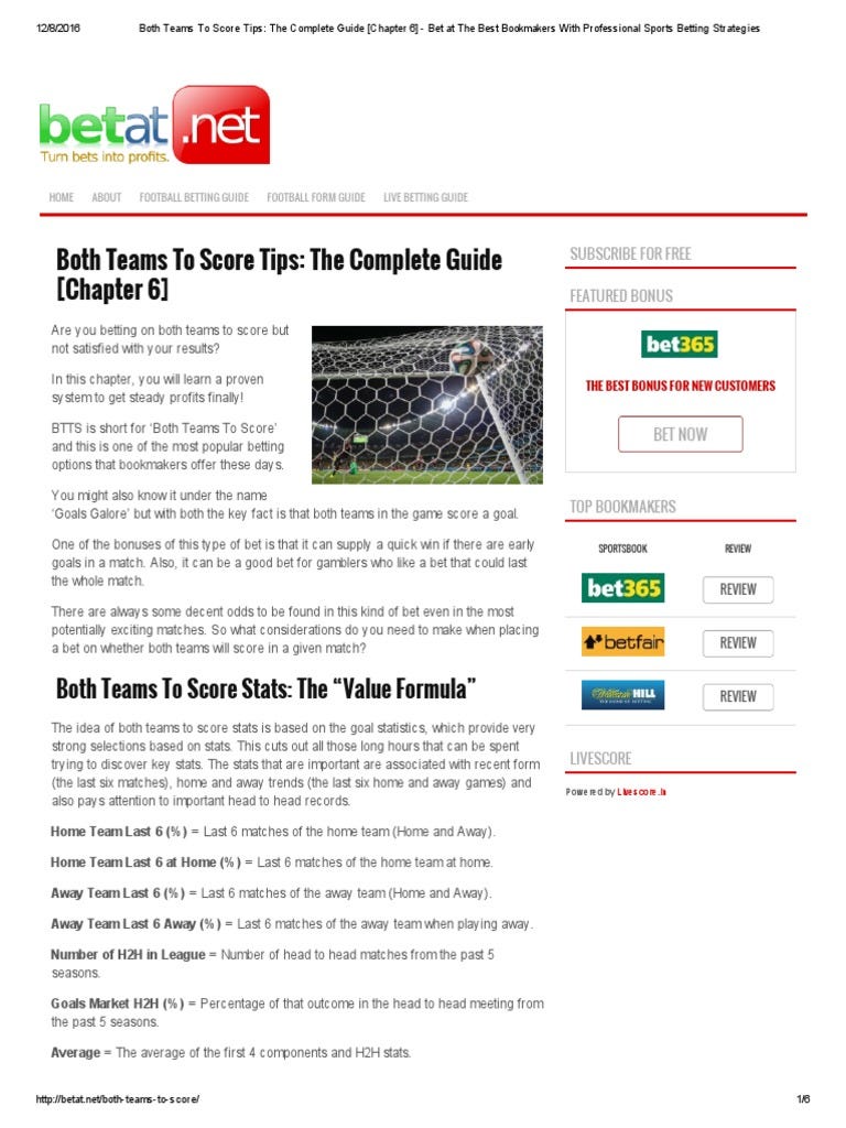Both Teams To Score Tips Uk | by idealoto | Medium