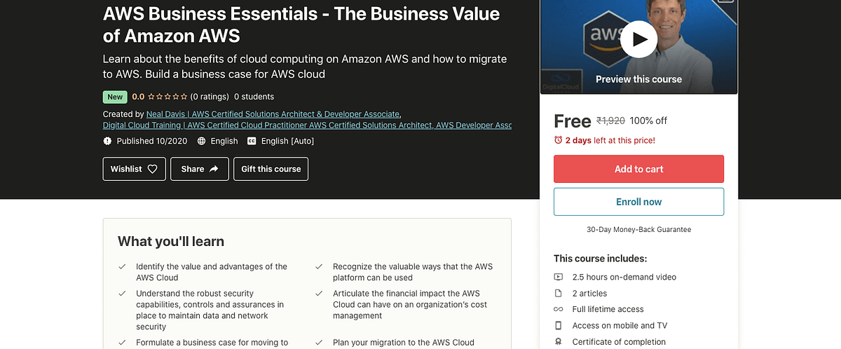 AWS Business Essentials — The Business Value of Amazon AWS Free ...