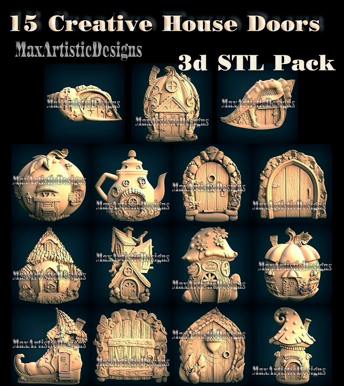 13+ Decor House Doors 3D STL Models for CNC Router and 3D Printers ...