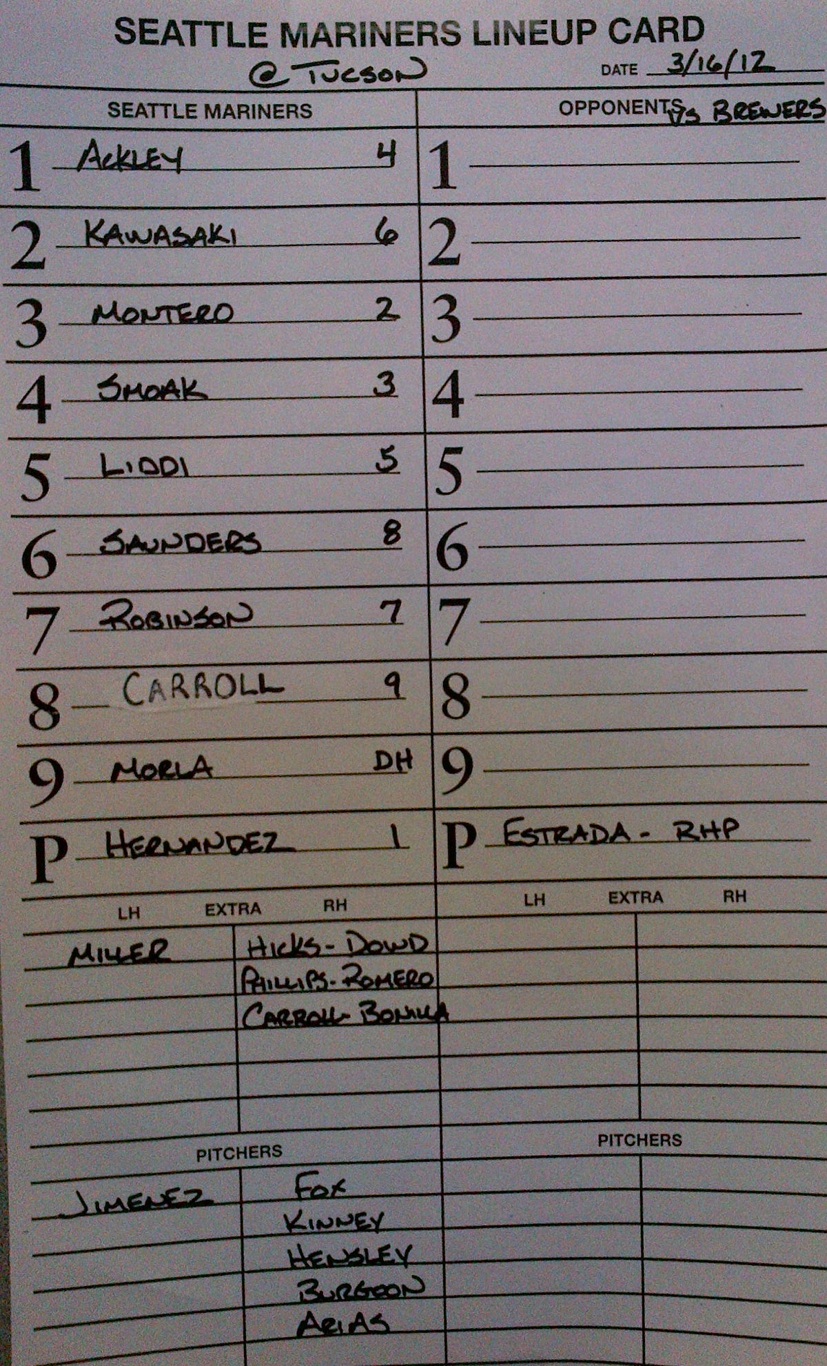 Mariners Gameday Central (March 16) | by Mariners PR | From the Corner ...