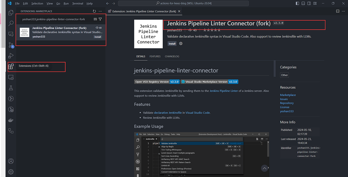 Validate your Jenkinsfile with the vscode plugin vscode-jenkins-pipeline-linter-connector and ...