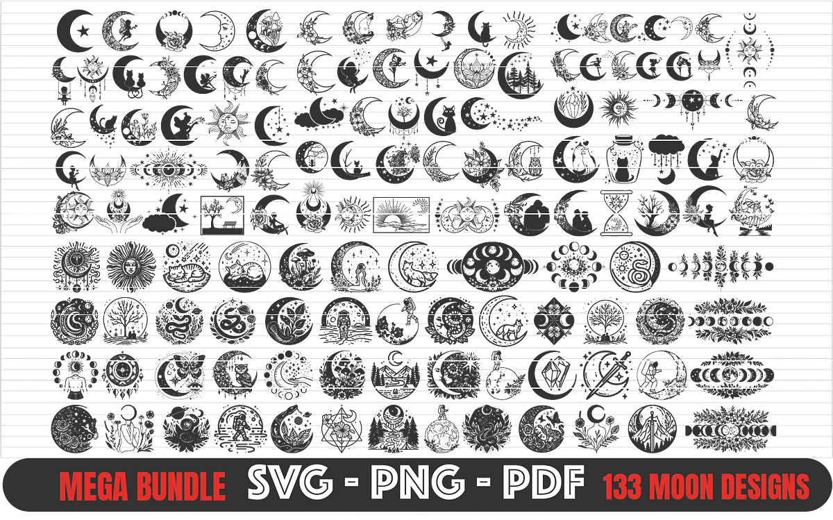 Mystical Moon Svg Mega Bundle, Vector, Free | by Whimsywaves | Aug ...