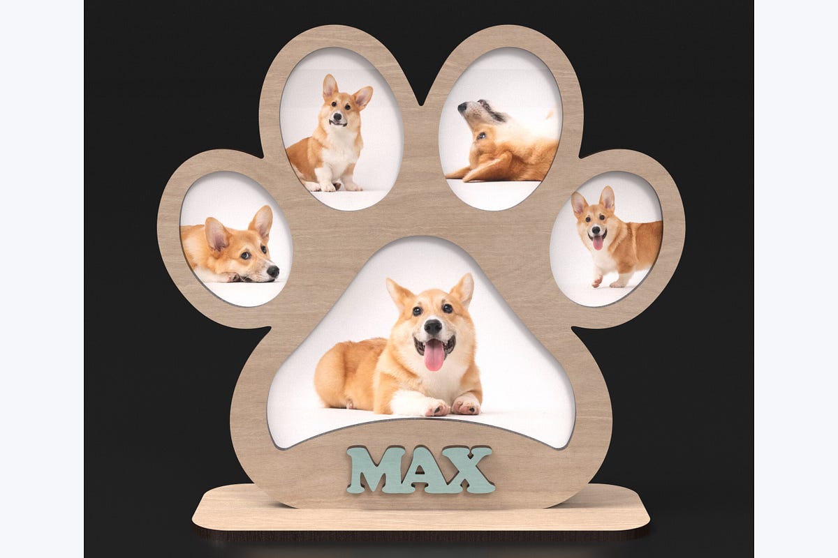 Laser Cut Dog Paw Picture Frame Svg File (3D SVG Cut Files) | by ...
