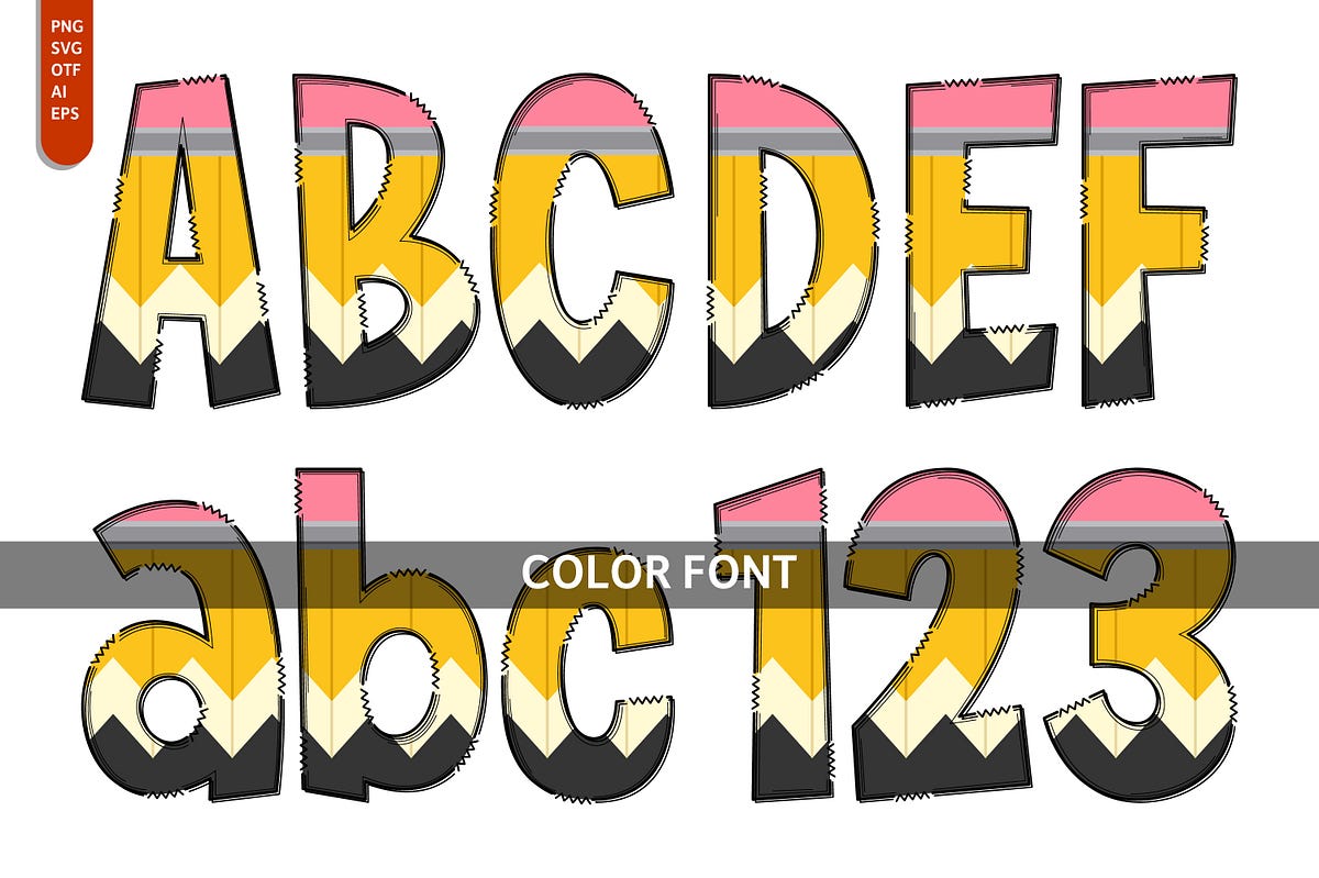 Pencil Font - Miamosaic - Medium