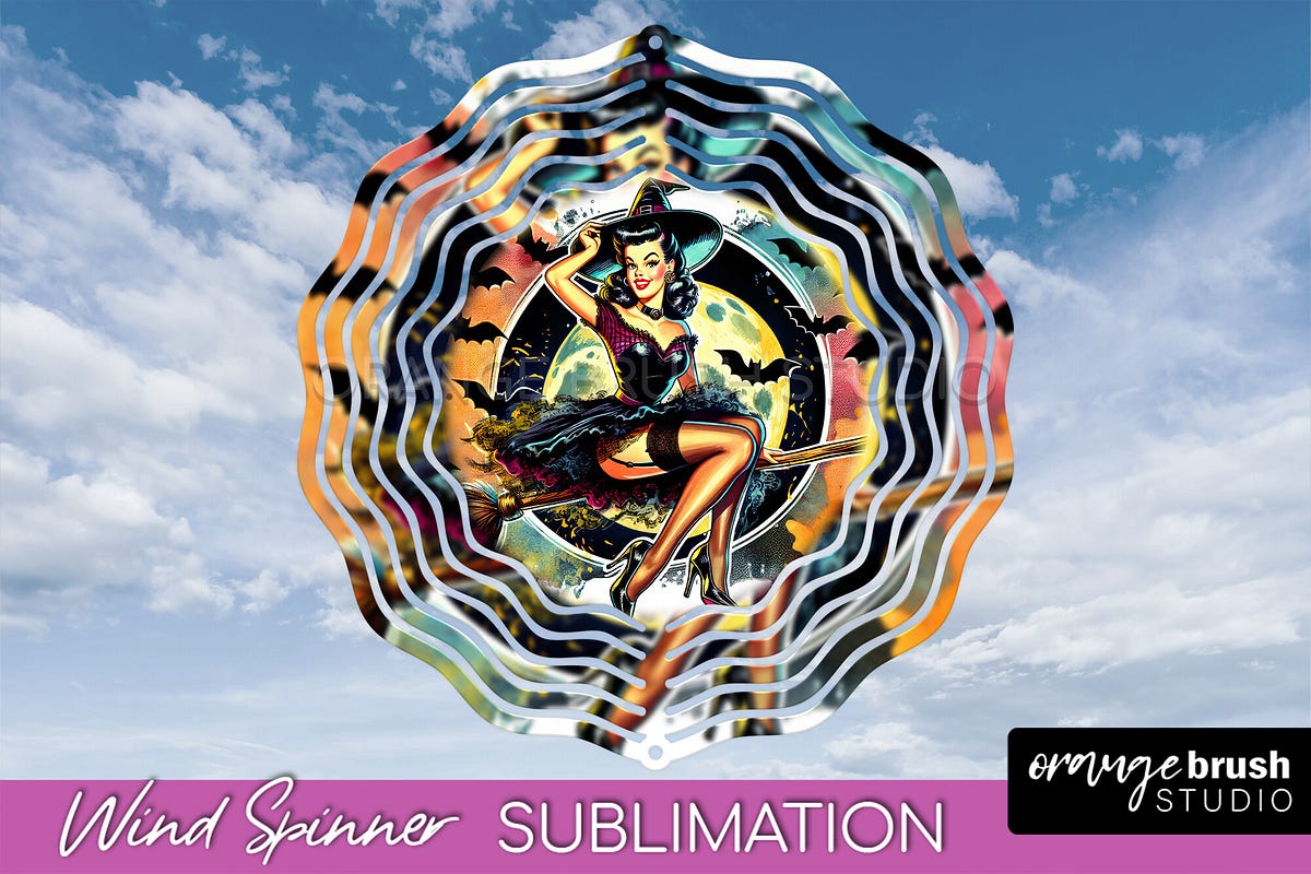 Retro Halloween Witch Wind Spinner PNG Free | by Crescentcascade | Aug ...