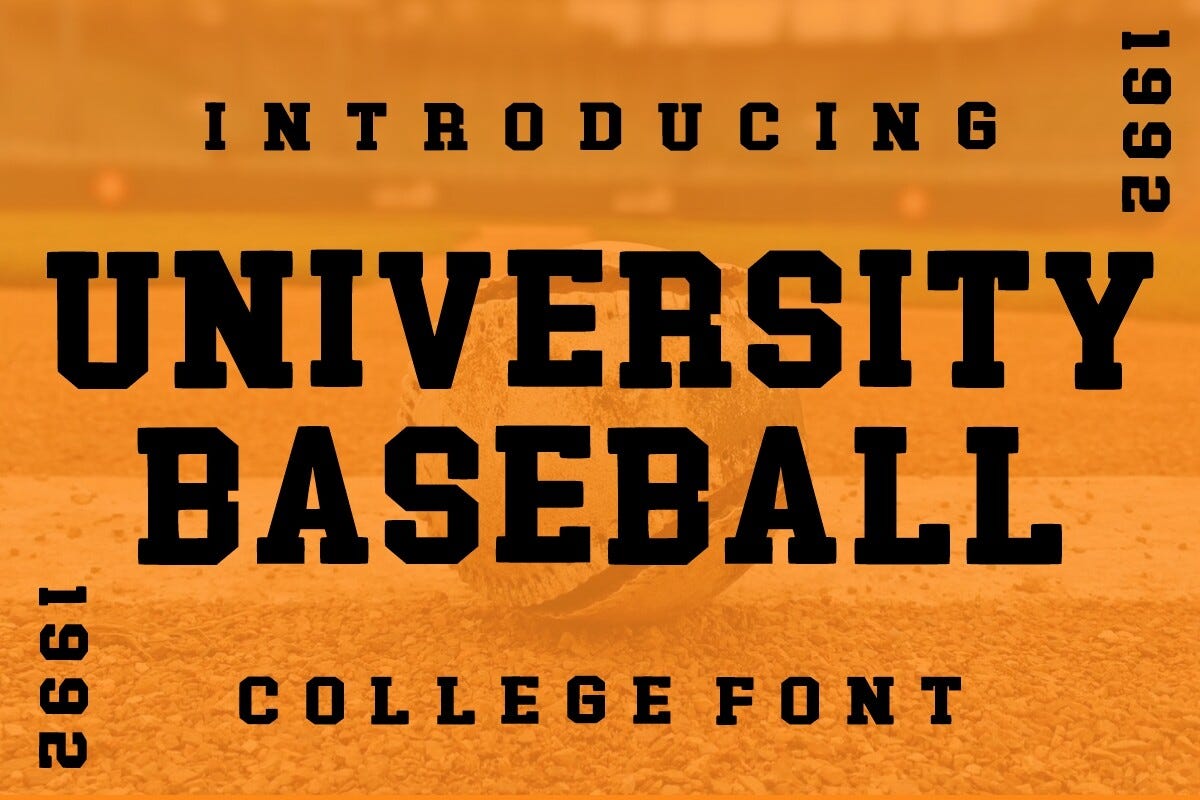 University Baseball Font - Isabellaink - Medium