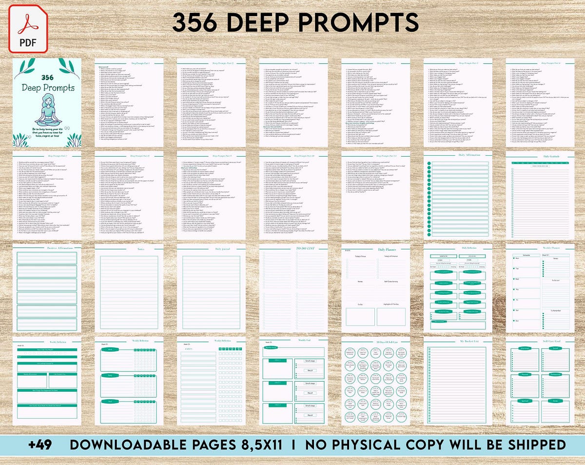365 Prompts Journal, Mental Health Journal, Self Care Journal, Writing ...