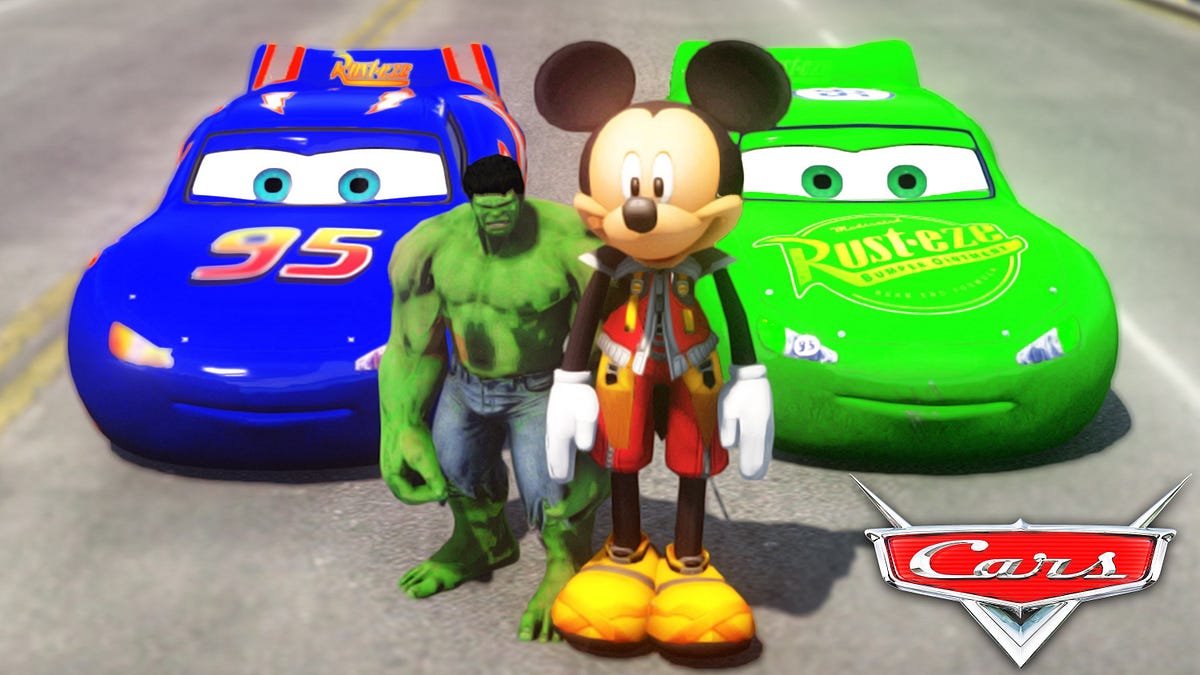 Hulk Vs Mickey Mouse & Deadpool not in real life Funny With Disney Cars ...