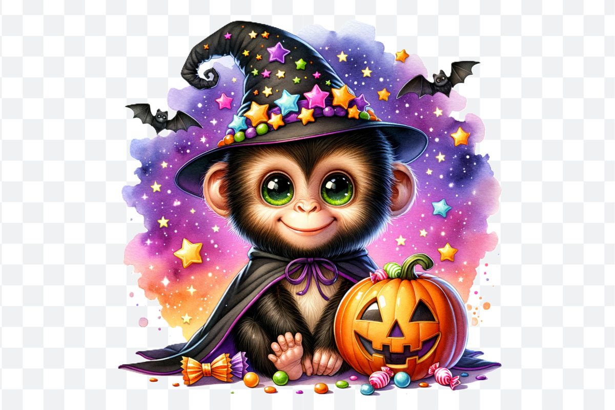 Cute Halloween Monkey Sublimation PNG Free | by Frostedfable | Sep ...