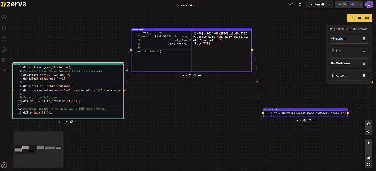 Time Series Forecasting using Zerve AI and PatchTST model | by Usha Rengaraju | Medium