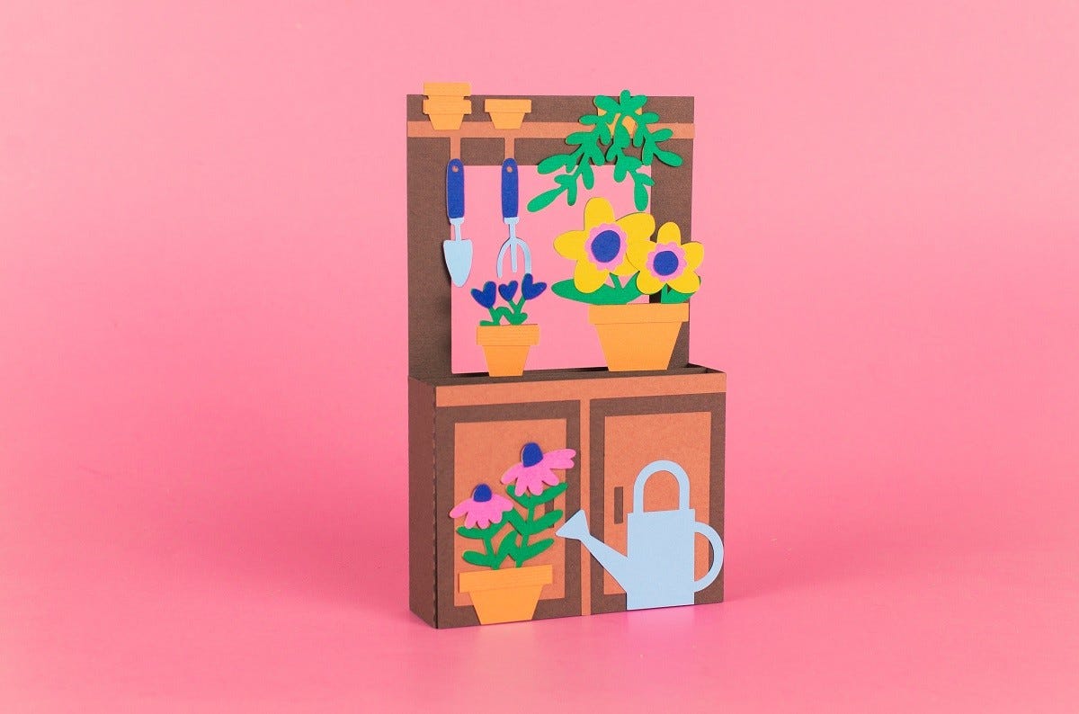 Flower Potting Bench Box Card (Floral compositions 3D SVG Crafts) | by ...