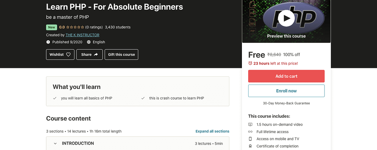Learn PHP — For Absolute Beginners | Free Certification Course | by ...