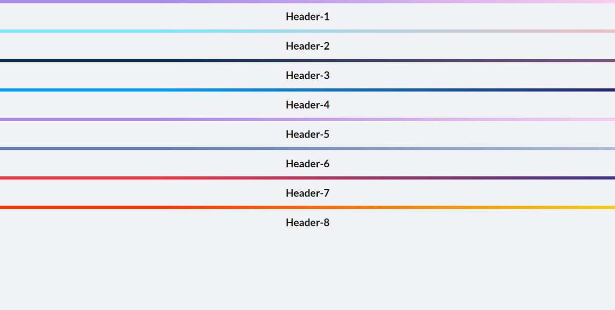 Simple Header Color line In CSS - w3hubs - Medium