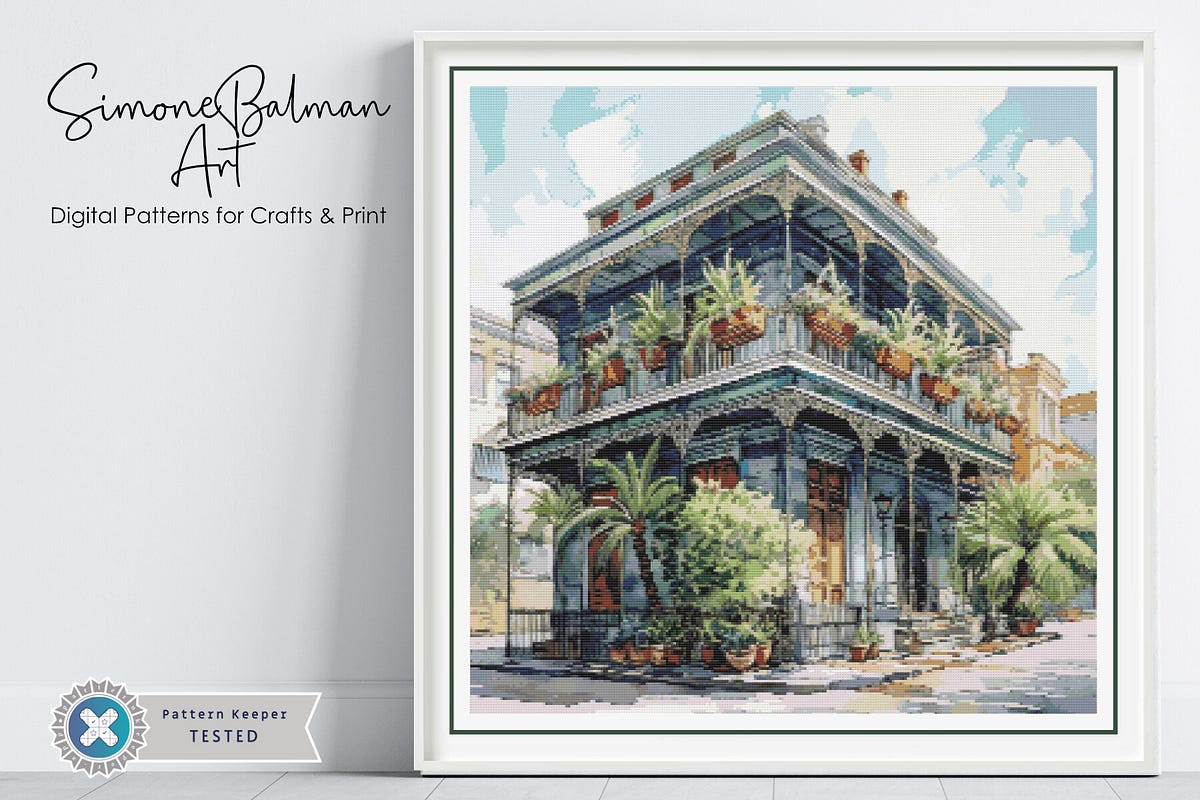 New Orleans House Cross Stitch Pattern | by Sparksasha | Jun, 2024 | Medium